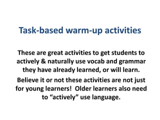 12 ESL Activities for the Classroom | PPTX