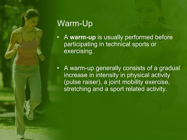 Warm up & cool-down | PPT | Running and Jogging | Fitness and Exercise