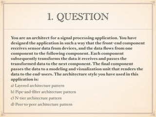 Software Architecture - Quiz Questions | PDF