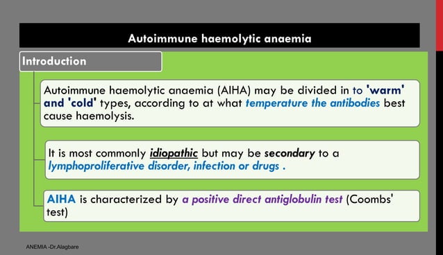 Warm and cold autoimmune hemolytic anemia | PDF