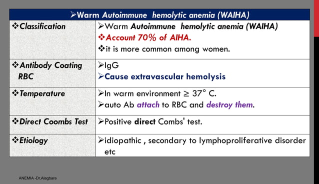Warm and cold autoimmune hemolytic anemia | PDF