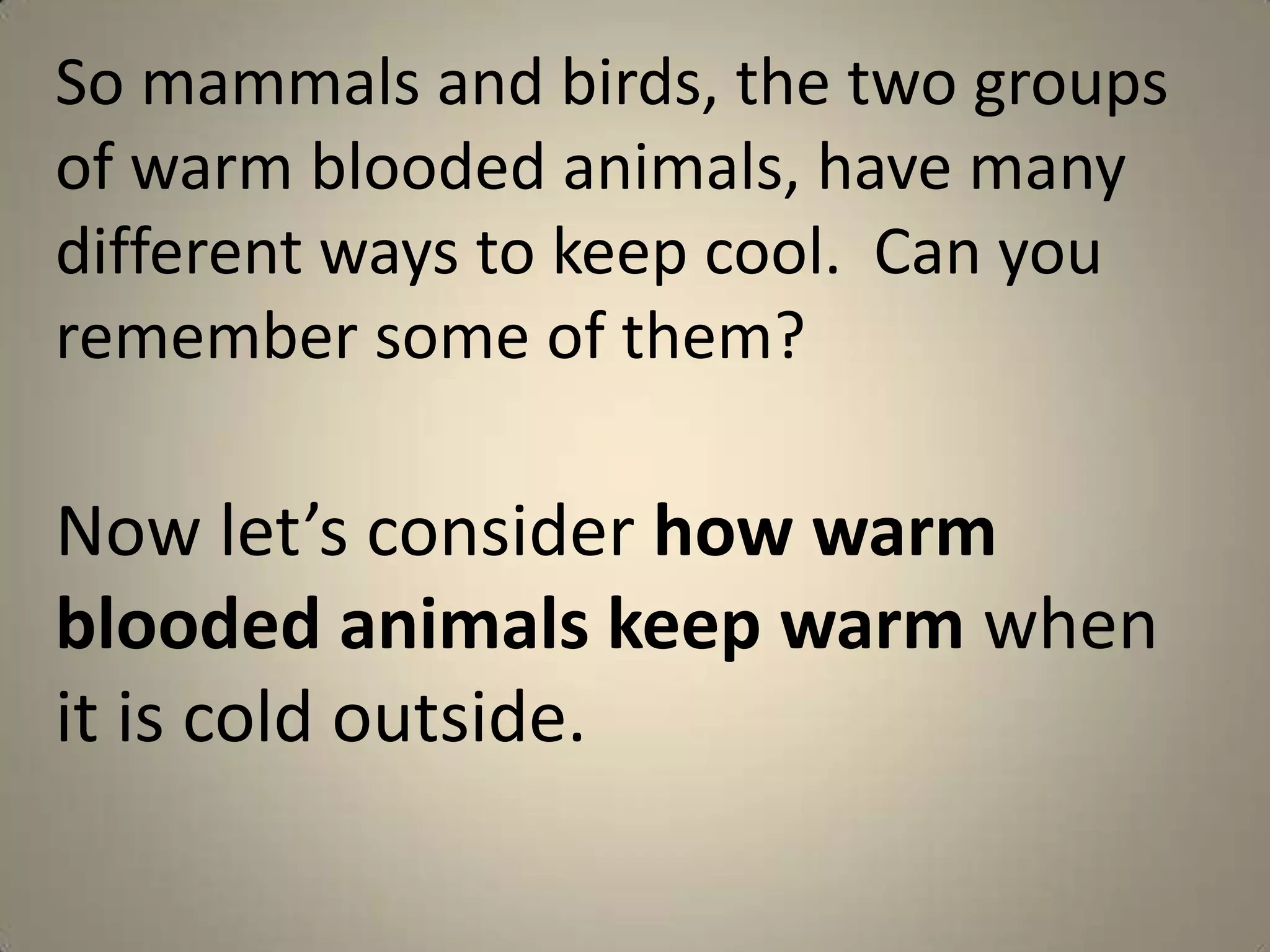 Warm and cold blooded animals (elem teach) | PPTX