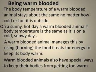 Warm and cold blooded animals (elem teach) | PPTX