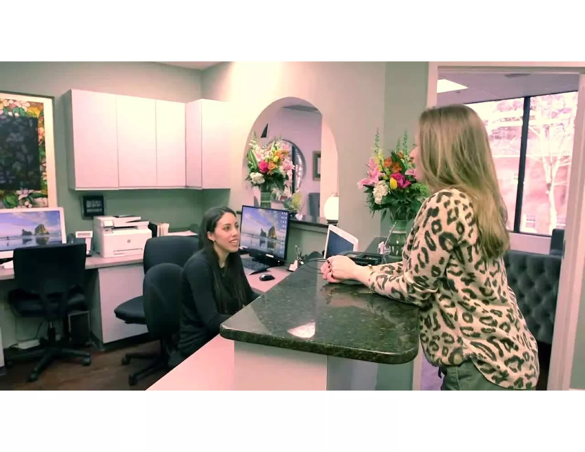 Warm and friendly front desk staff at Fairfield Smiles by Design | PPT