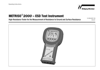 Manual de uso del megohmetro METRISO 2000 | PDF