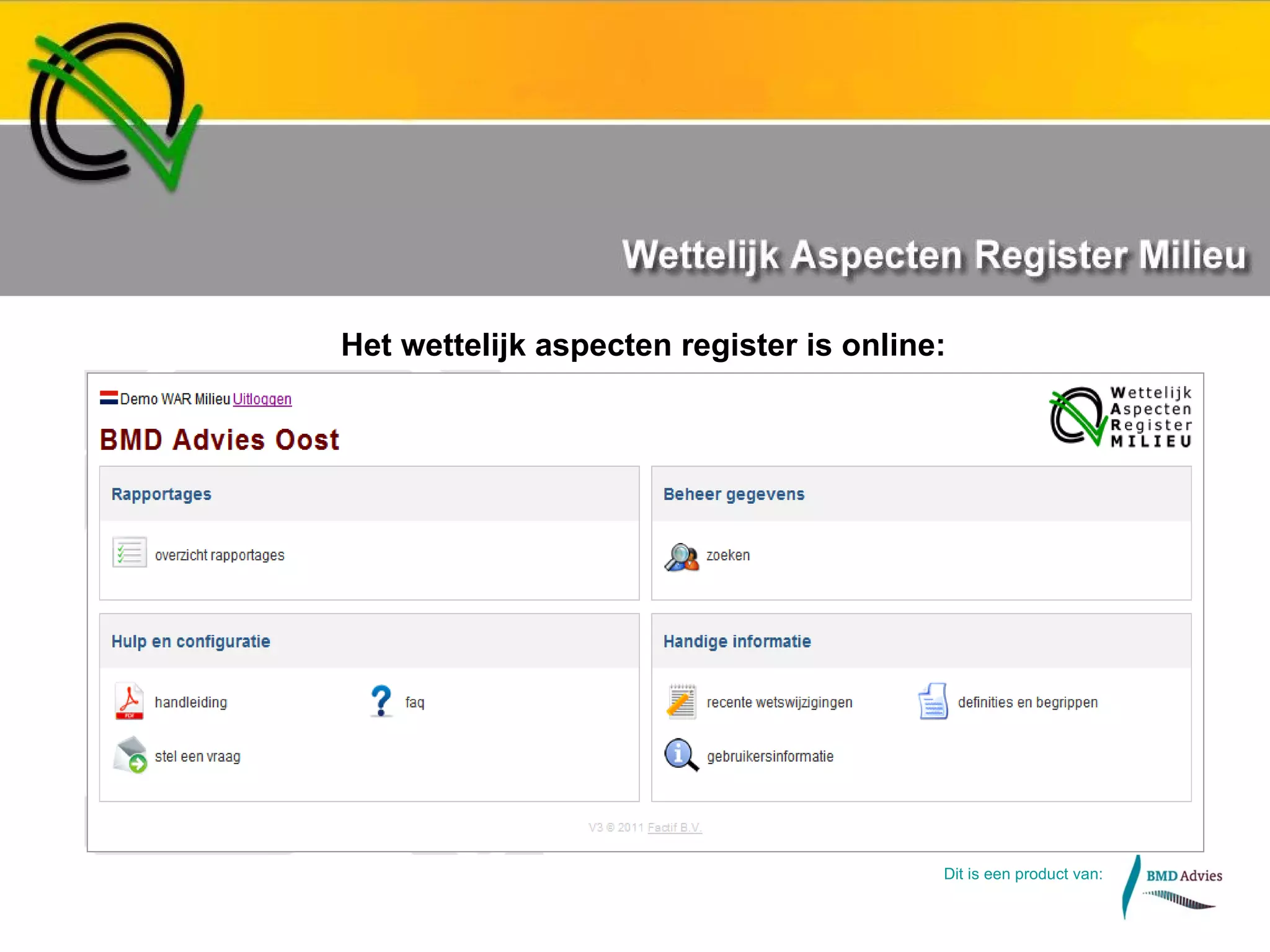 Milieu: Wettelijk Aspecten Register | PPT
