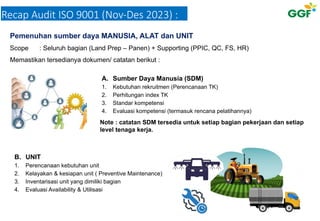 Warming up Audit Surveilance ISO 9001:2015 | PPT