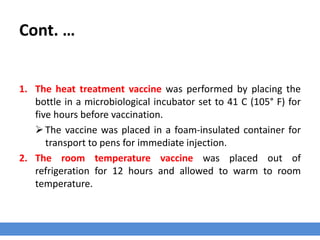 Warming up bacterin before injection | PPTX