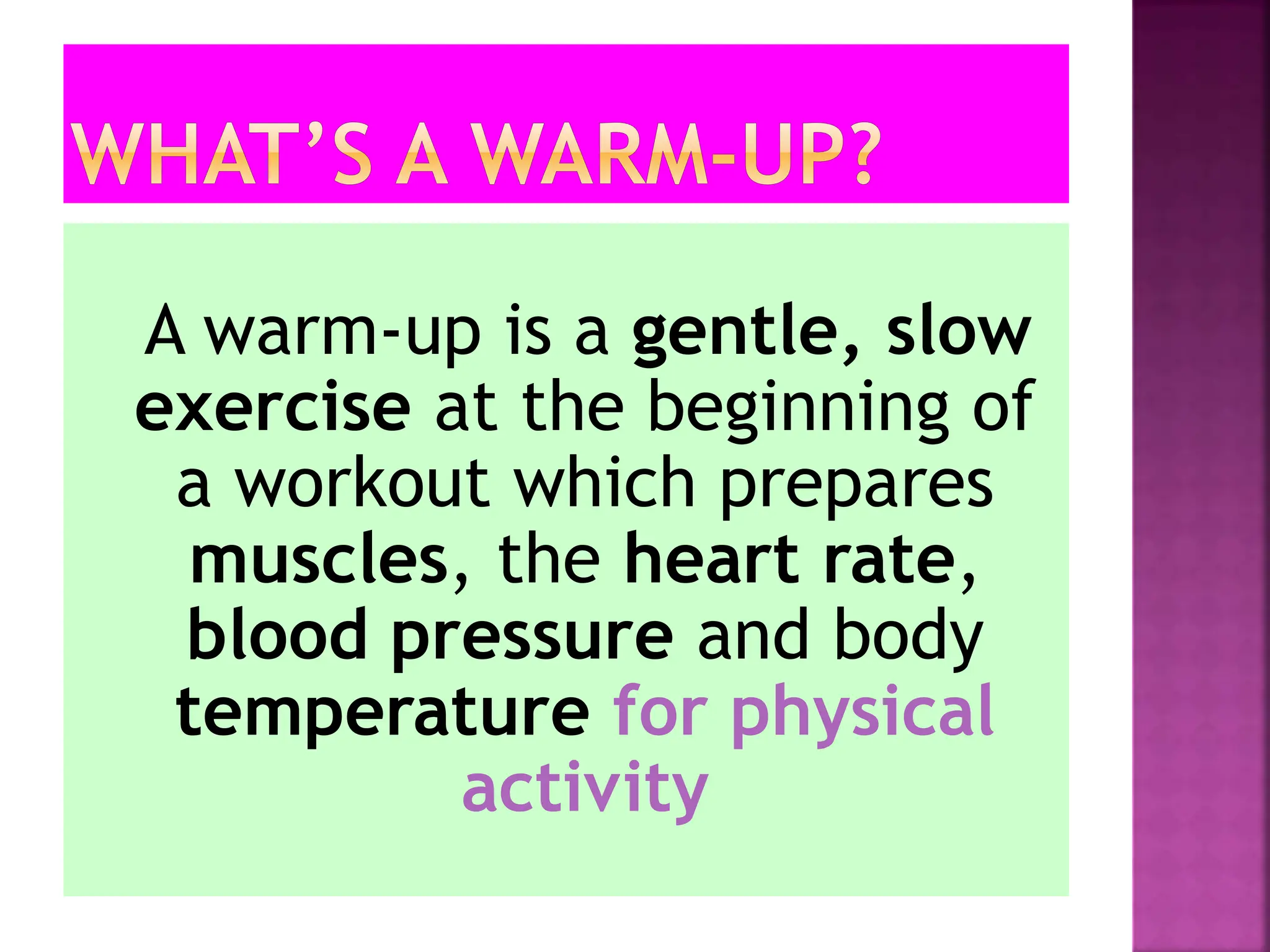 WARM UP EXERCISES SCHOOL STUDENTS PHYSICAL AND HEALTH EDUCATION | PPT