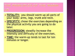 WARM UP EXERCISES SCHOOL STUDENTS PHYSICAL AND HEALTH EDUCATION | PPT