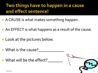 Warm Up Cause & Effect | PPTX