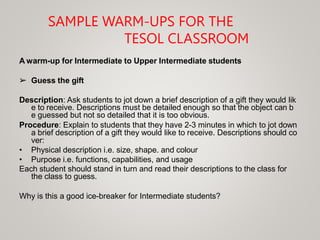 Warm up Techniques and Activities in Classroom.pptx
