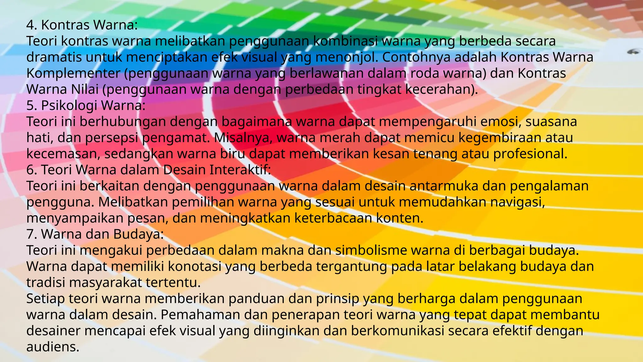 TEORI WARNA PADA DESAIN GRAFIS MENGGUNAKAN COLOR WHEEL | PPTX