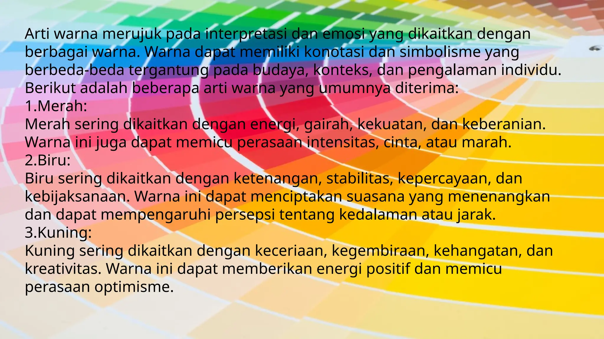 TEORI WARNA PADA DESAIN GRAFIS MENGGUNAKAN COLOR WHEEL | PPTX