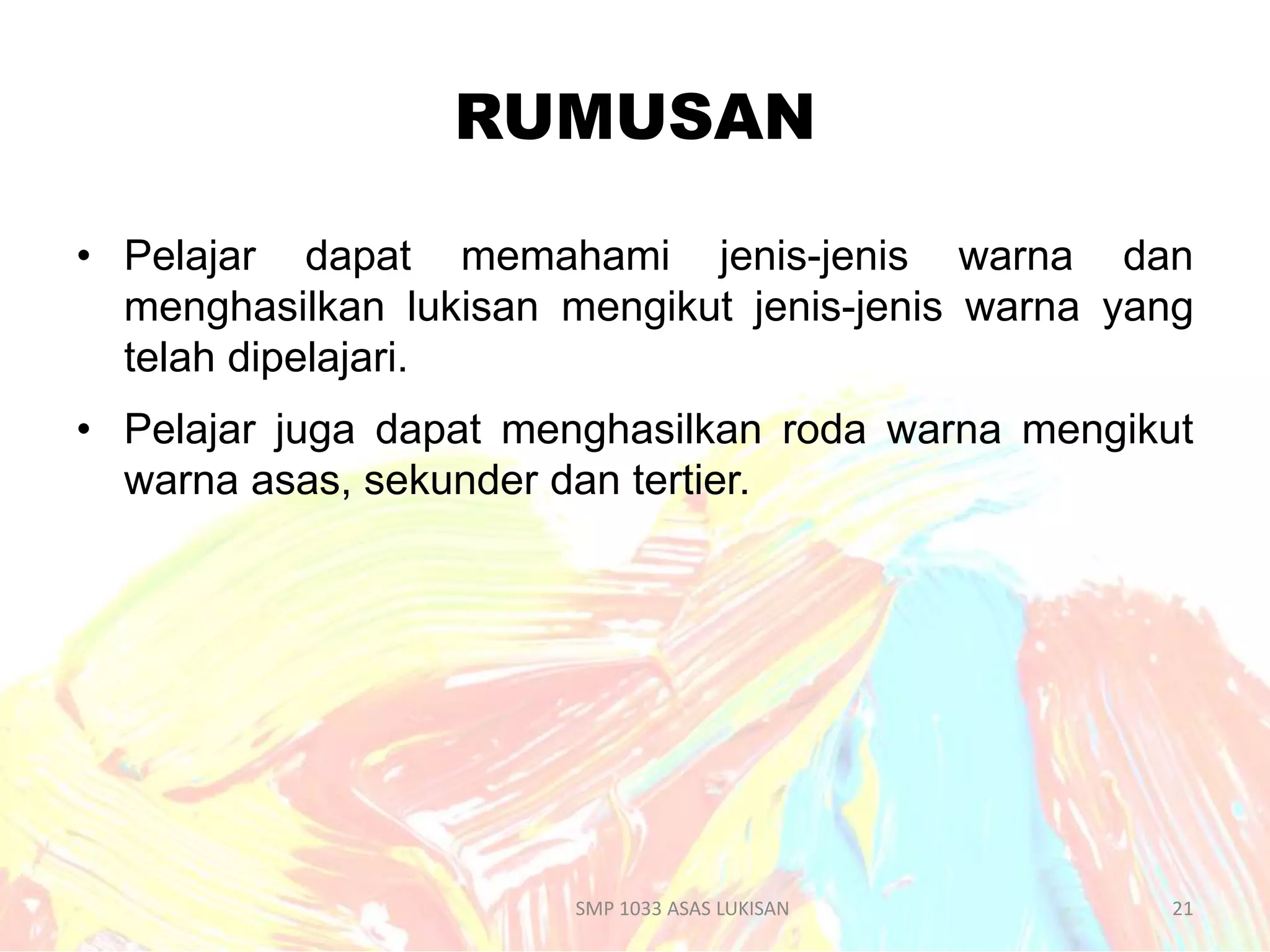 Warna dalam lukisan persembahan | PPTX