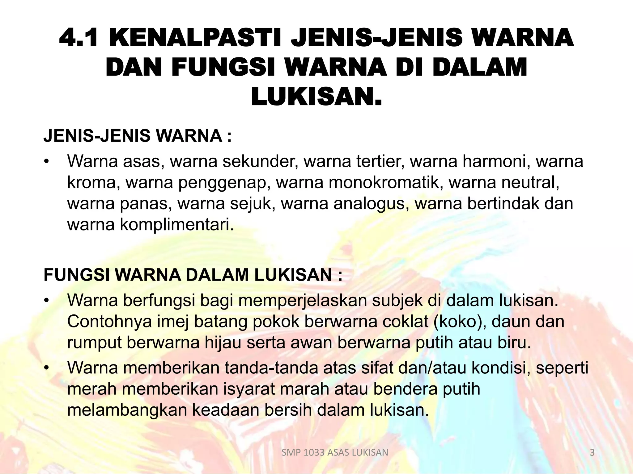 Warna dalam lukisan persembahan | PPTX