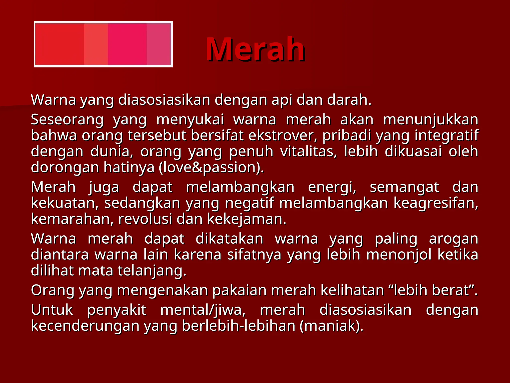 warna dan kepribadian warna, sifat warna | PPT