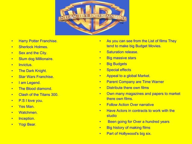 Warner bros and vertigo | PPT