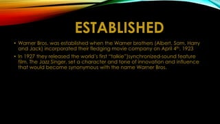 Warner bros media presentation | PPTX