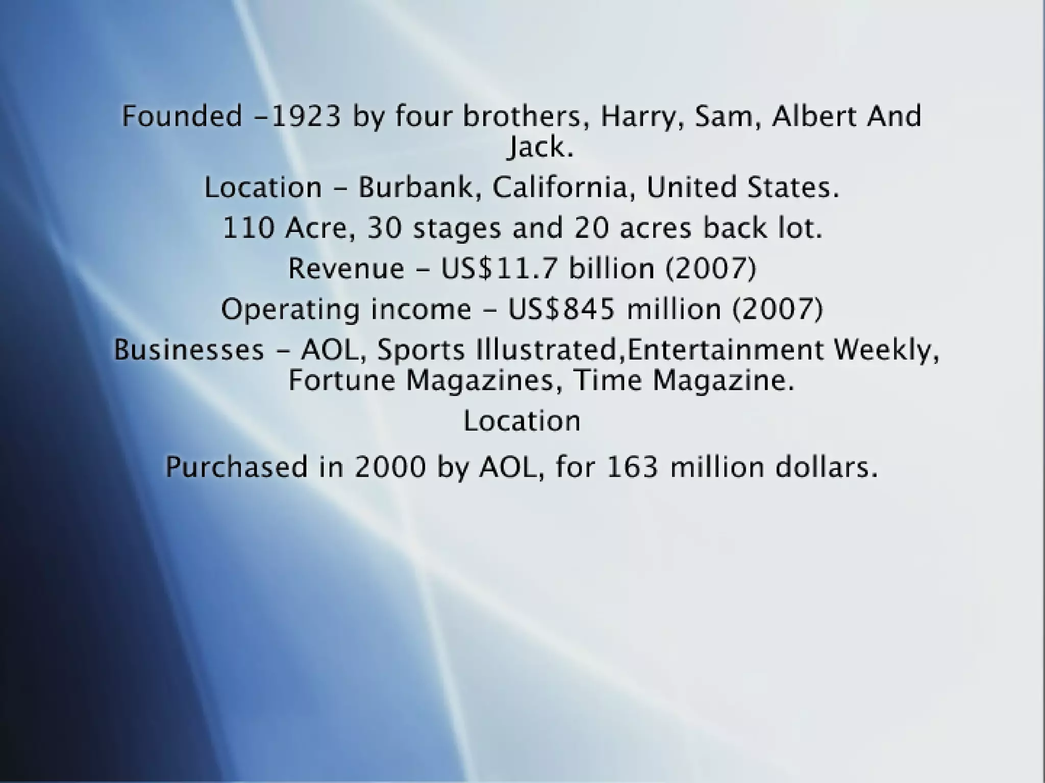 Warner bro's presentation | PDF