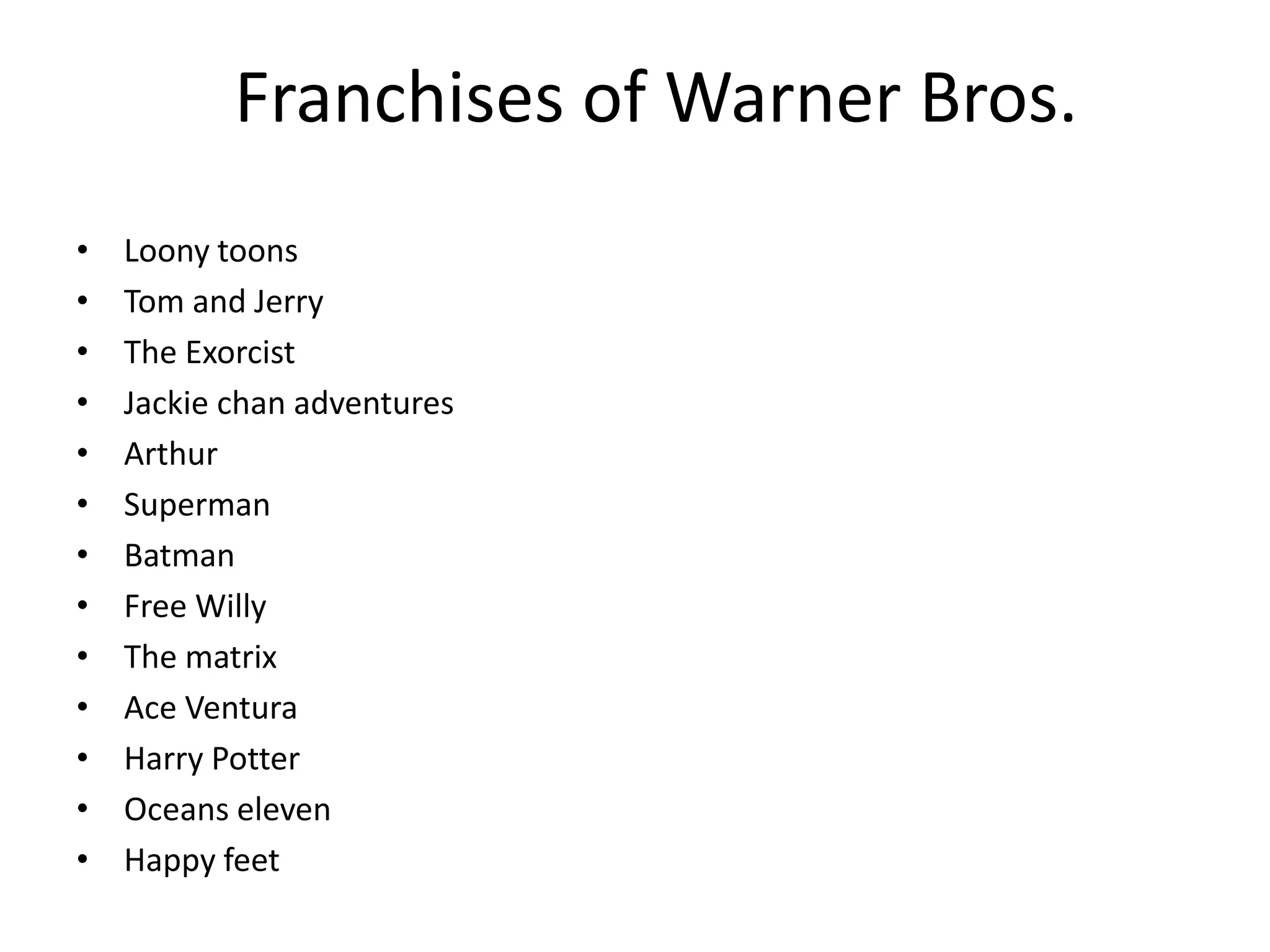 Warner bros presentation | PPTX