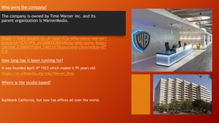 Warner bros & Belstone presentation | PPTX