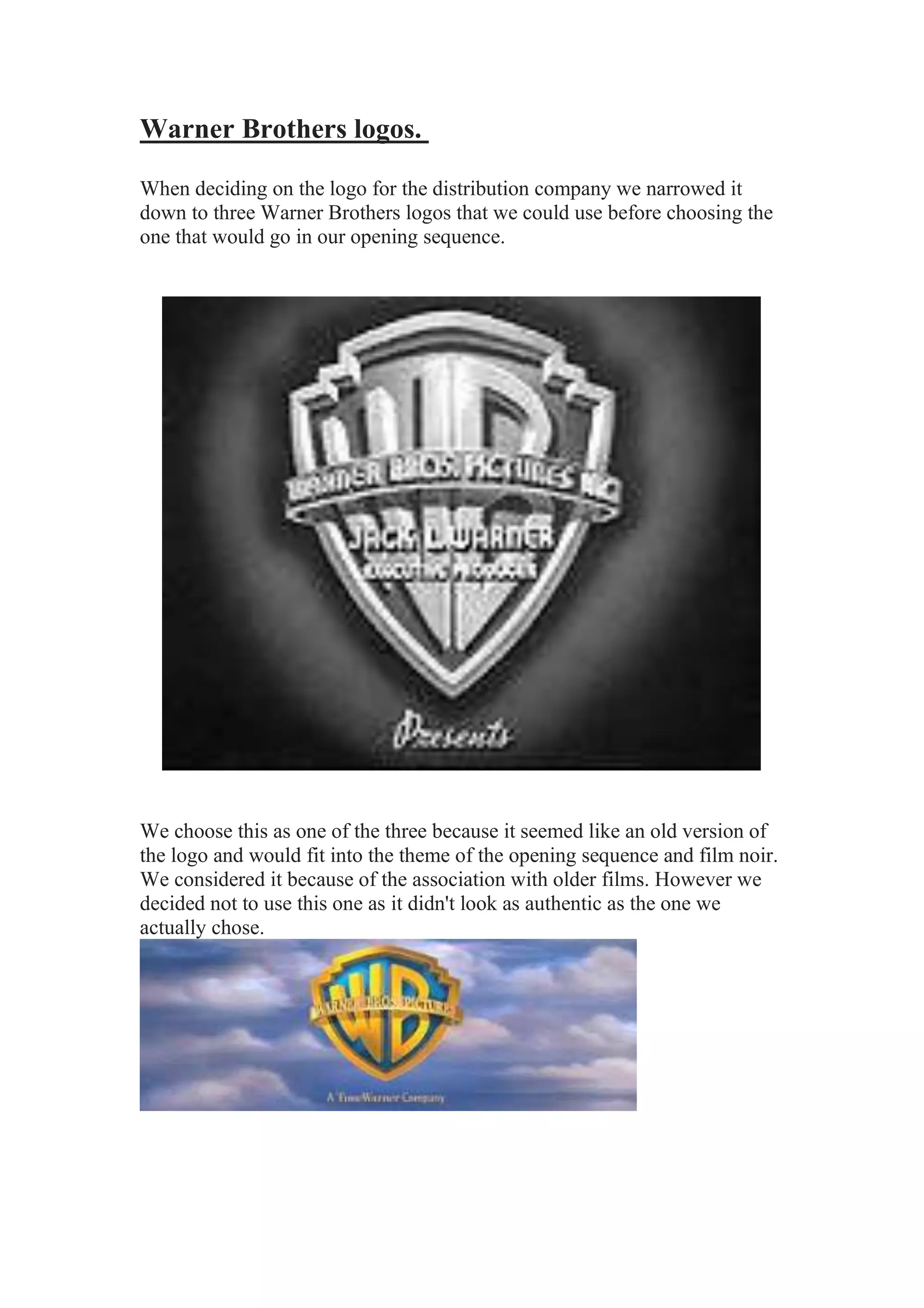 Warner brothers logos | PDF