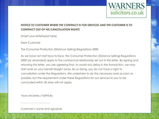 Warners Presenation Distance Selling | PPTX