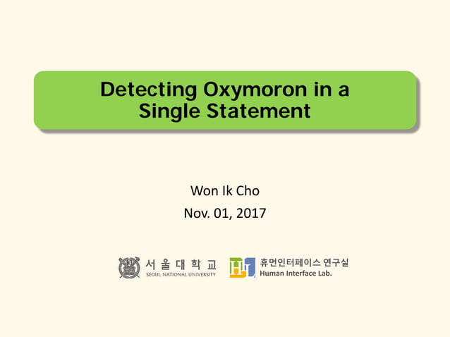 DETECTING OXYMORON IN A SINGLE STATEMENT | PPT