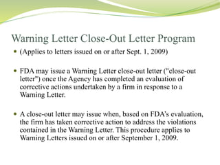 FDA Warning letter | PPTX