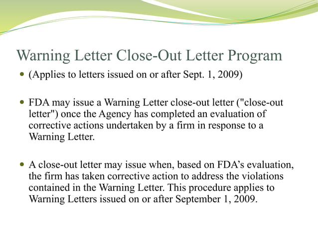 FDA Warning letter | PPTX | Smoking Cessation | Wellness
