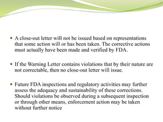 FDA Warning letter | PPTX