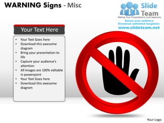 Warning sign misc powerpoint presentation slides ppt templates | PDF