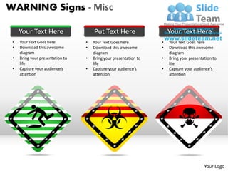 Warning sign misc powerpoint presentation slides ppt templates | PDF