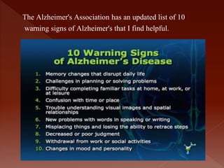 Warning Signs of Alzheimer’s disease | PPTX