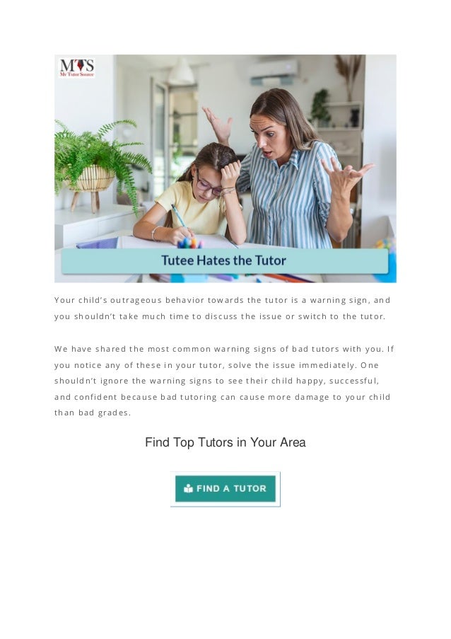 Warning Signs of a Bad Tutor | PDF