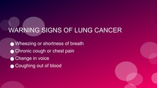 warning signs of cancer.pptx.. Ca lungs, | PPTX