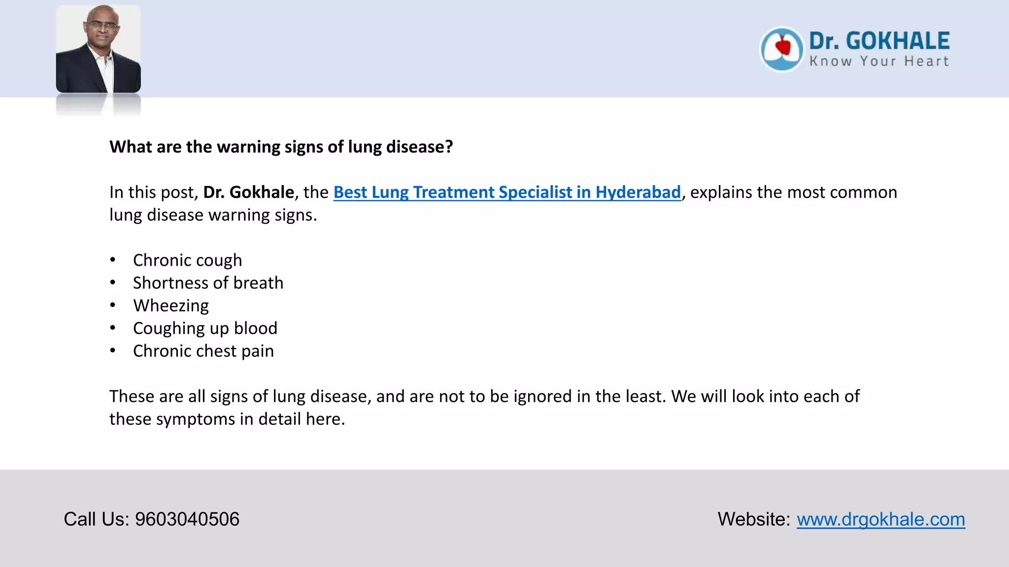 Warning Signs of Lung Diseases | Dr Gokhale | PPTX