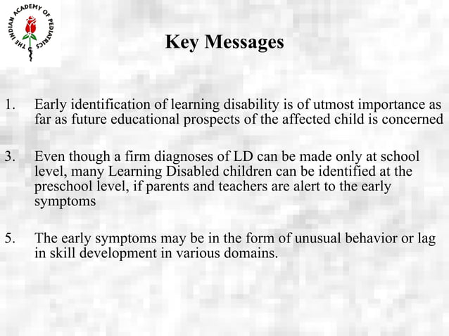 Warning signs of sld pspp 2011 | PPT