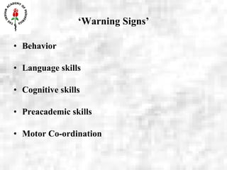 Warning signs of sld pspp 2011 | PPT