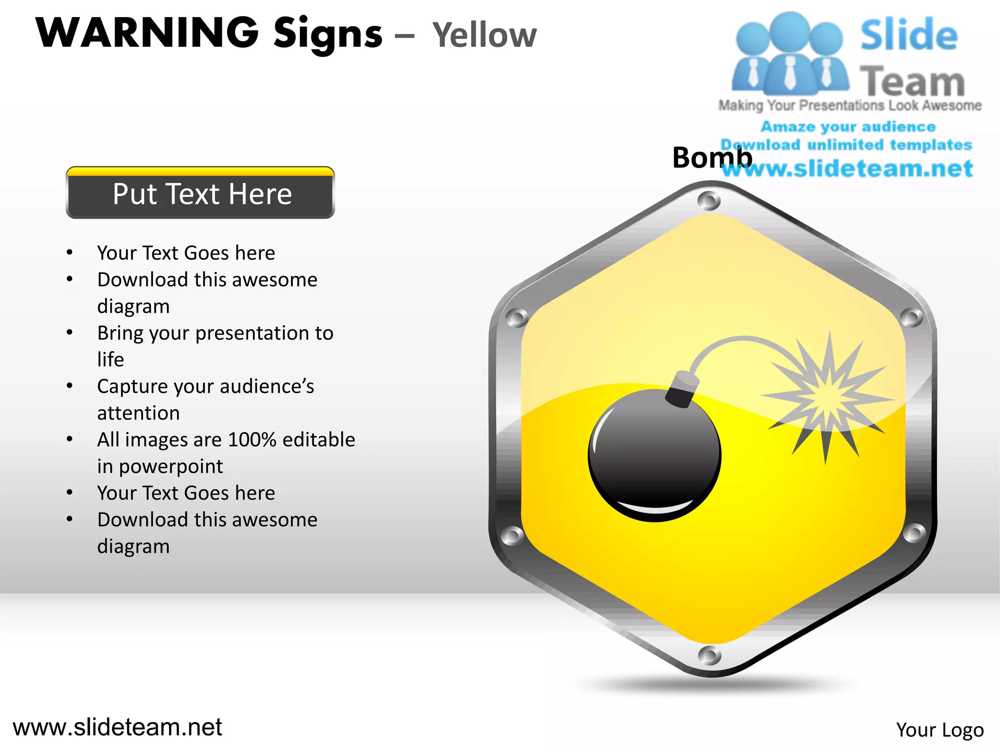 Warning sign yellow powerpoint ppt slides. | PDF