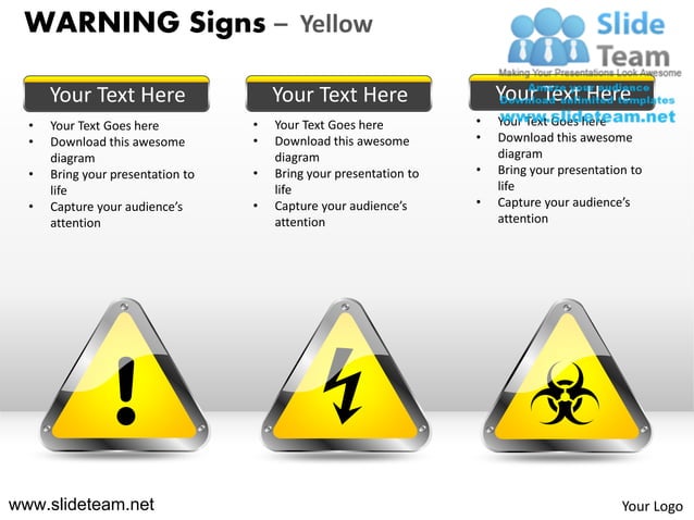 Warning sign yellow powerpoint ppt slides. | PPT