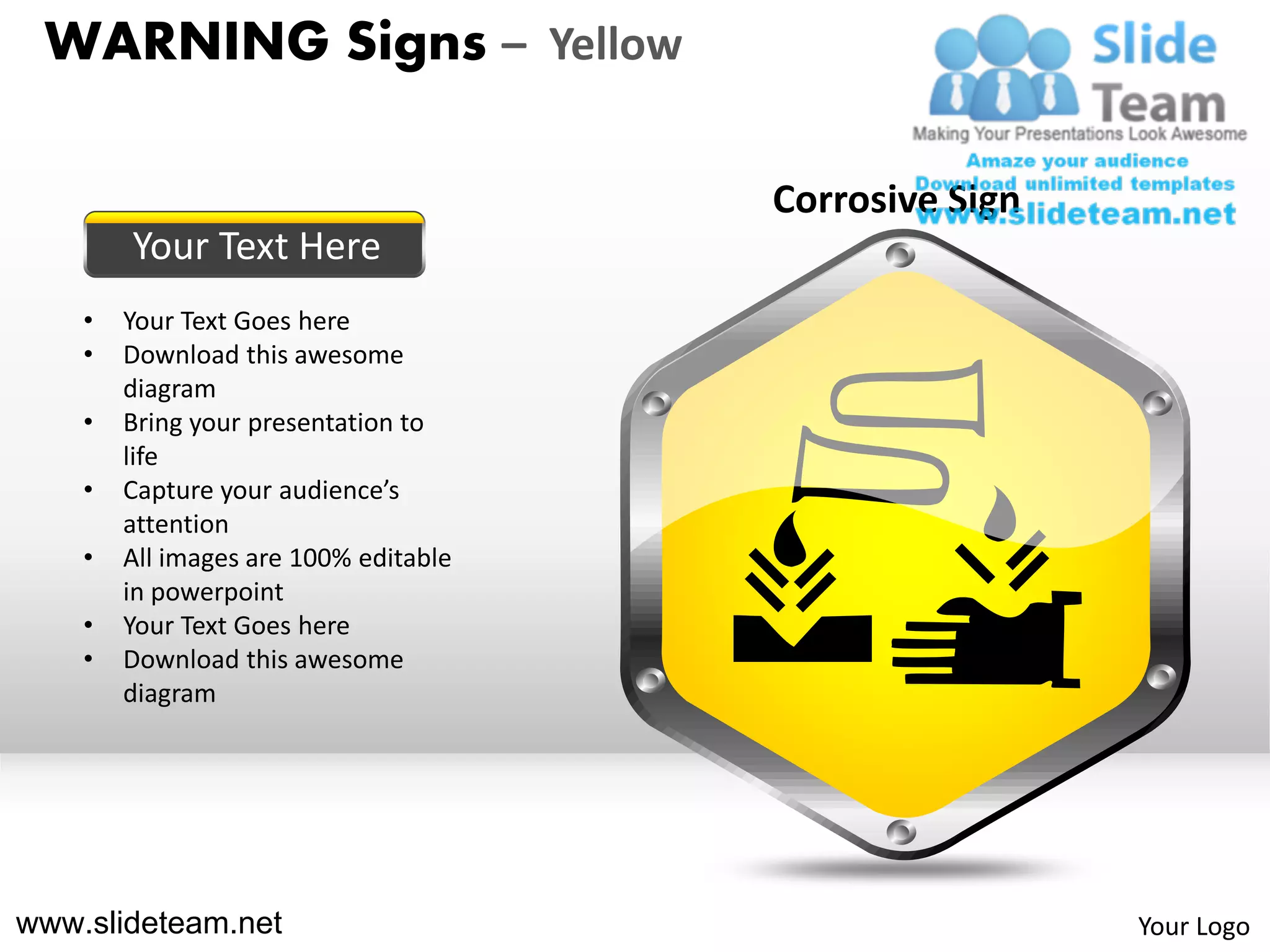 Warning sign yellow powerpoint ppt templates. | PDF