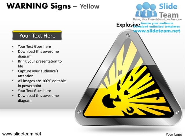 Warning sign yellow powerpoint ppt templates. | PDF