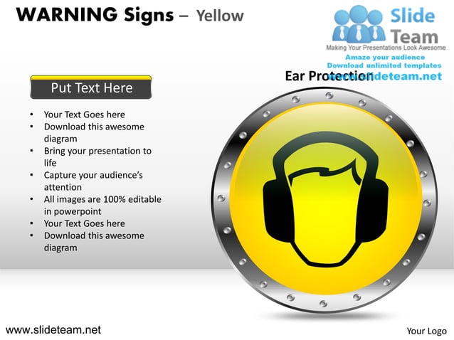 Warning sign yellow powerpoint ppt templates. | PDF
