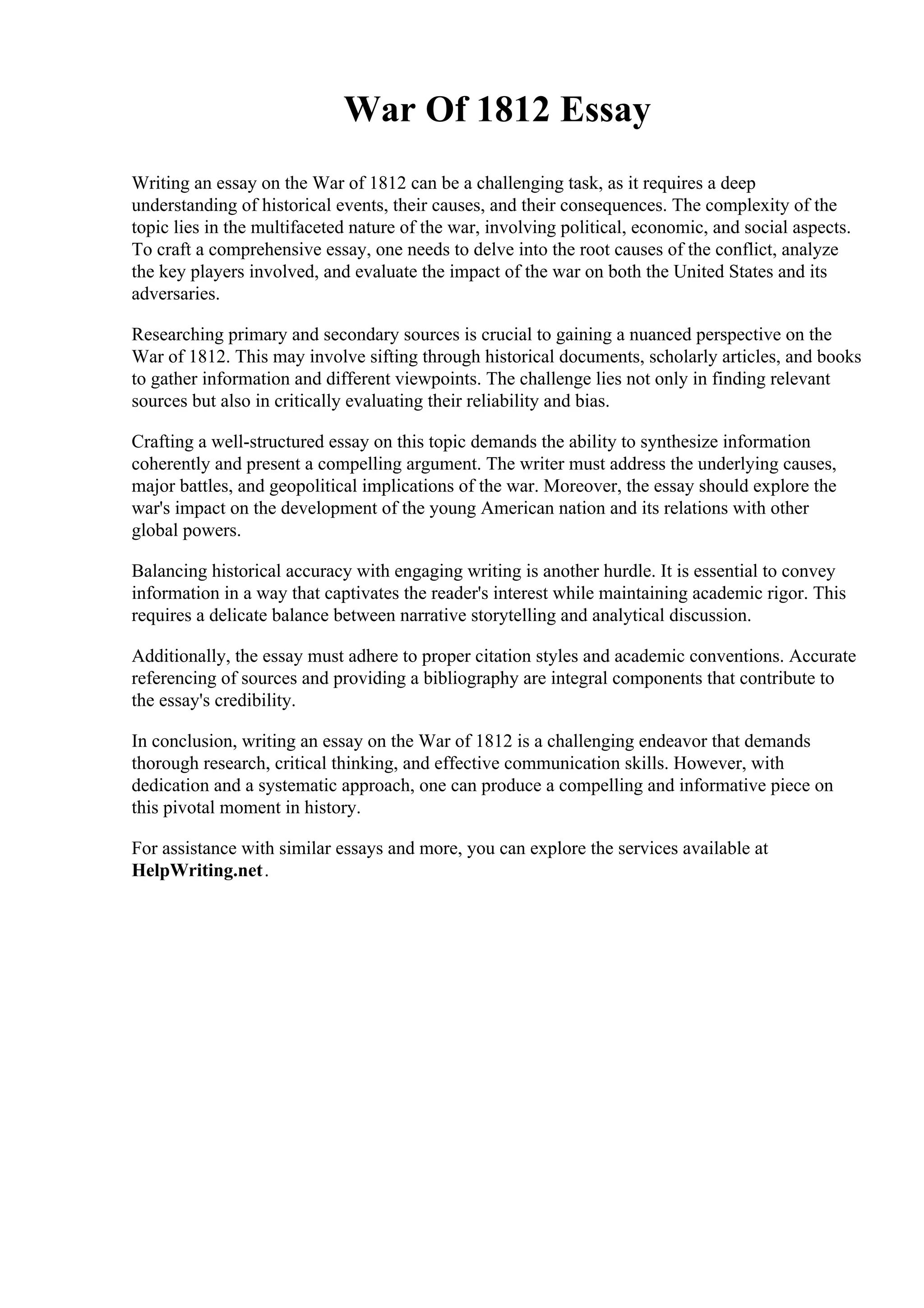 War Of 1812 Essay.pdf