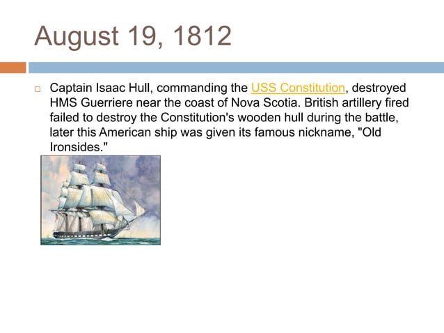 War of 1812 Timeline | PPTX | Death, Injury, or Military Conflict ...