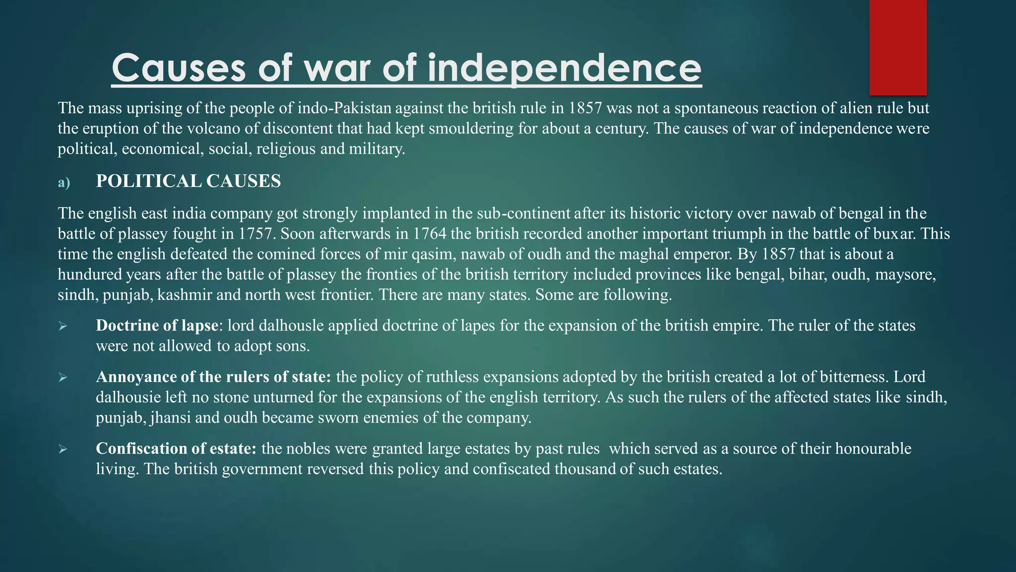 causes War of independence 1857 | PDF