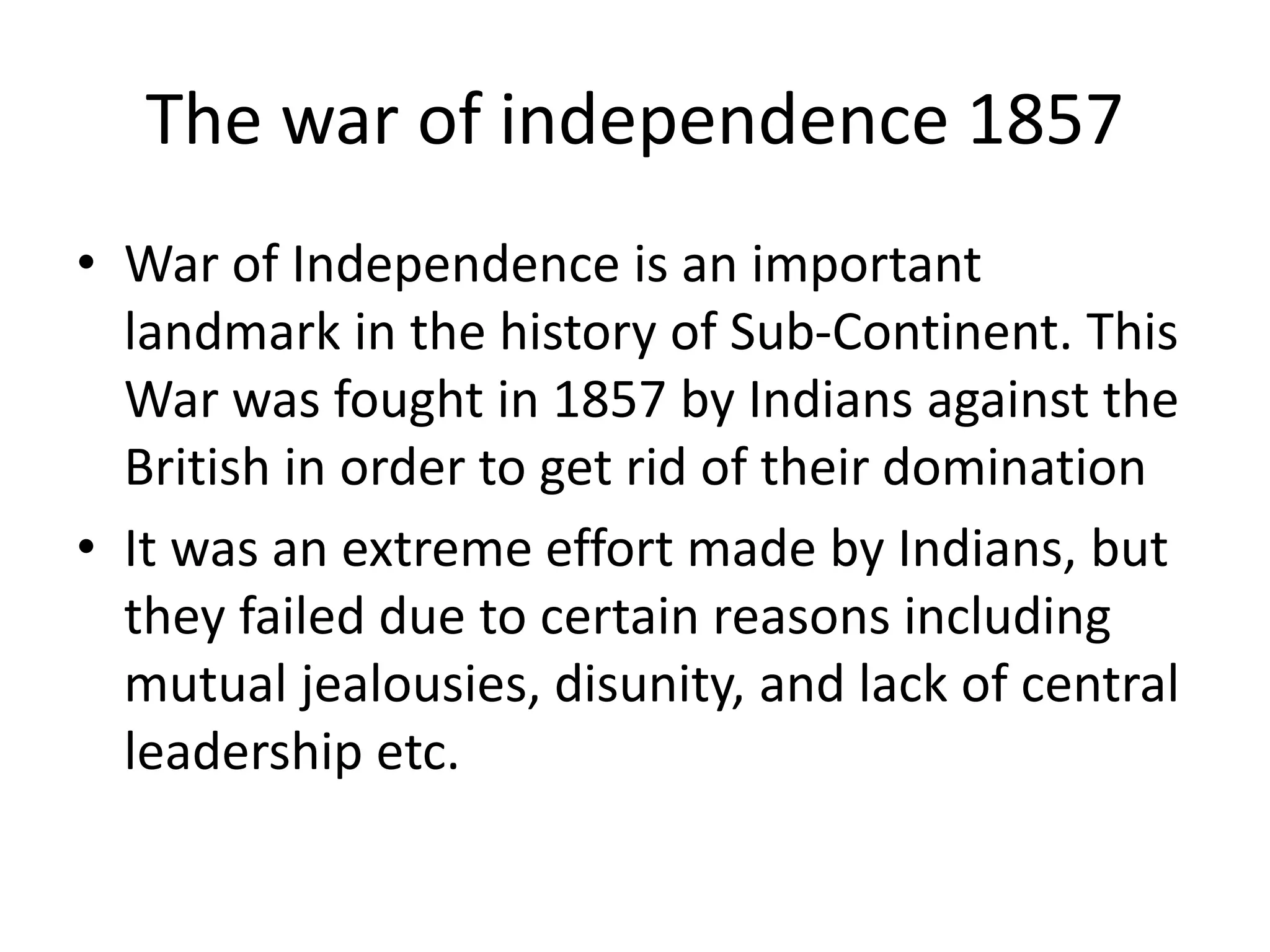 War of independence 1857 | PPTX