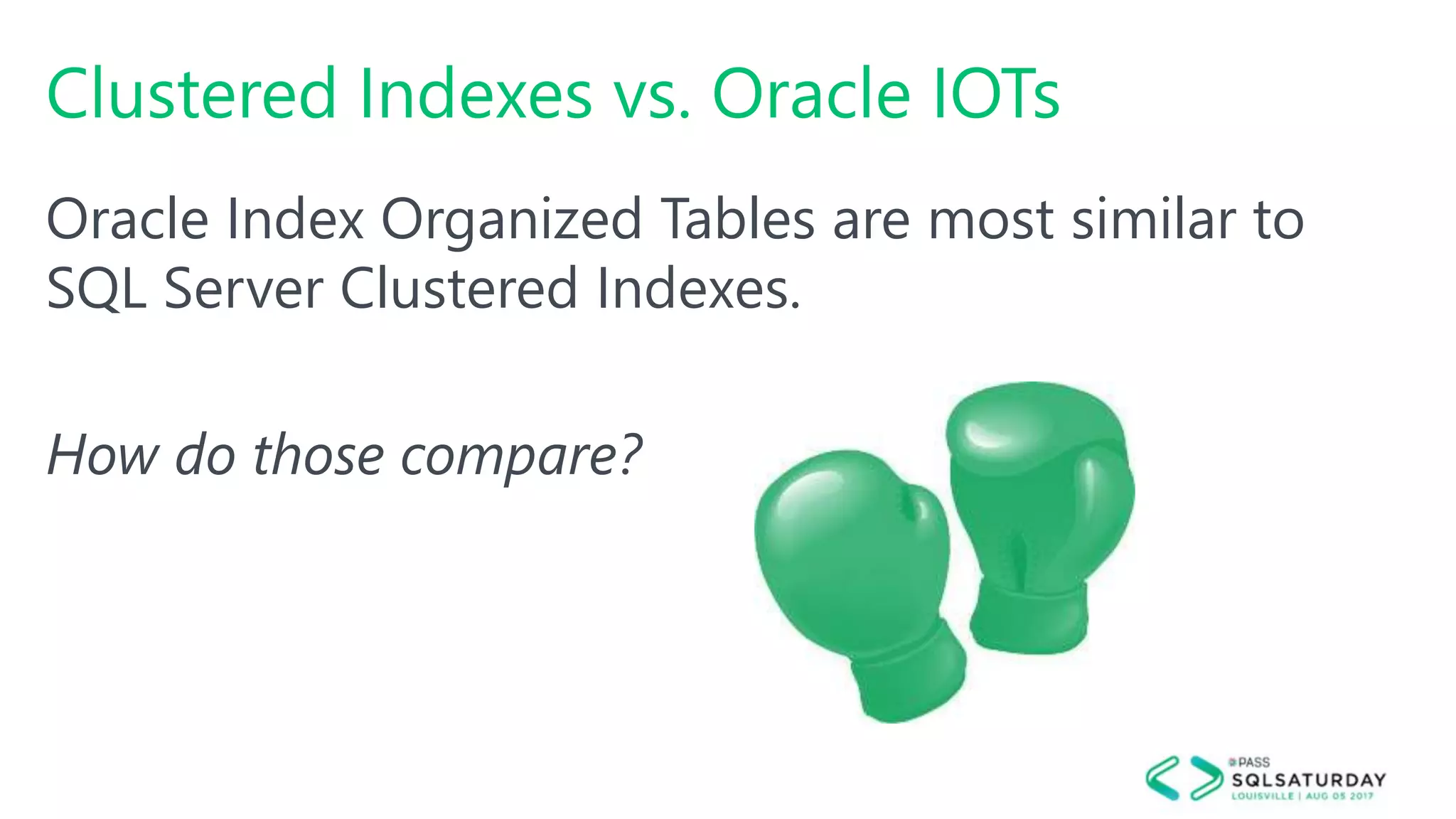 Oracle vs. SQL Server- War of the Indices | PPT